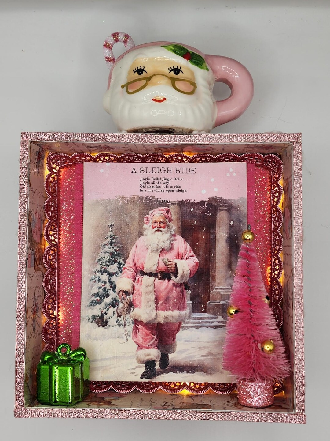 Pink Christmas Santa Decor - Etsy