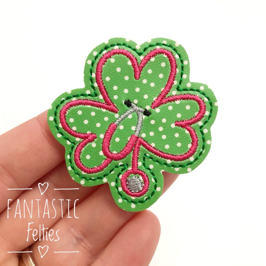 Shamrock Stethoscope Felties | UNCUT | St Patricks Feltie | Shamrock ...