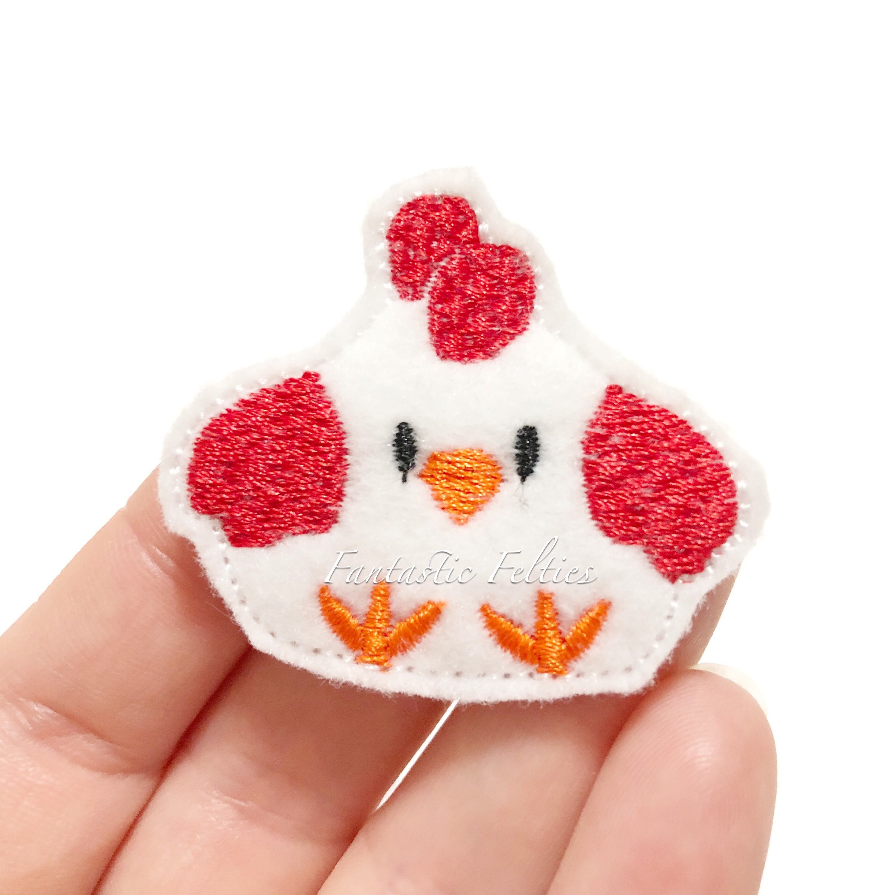 Chicken Feltie | Animal Farm Feltie | Felt Applique | Embroidered Felt ...