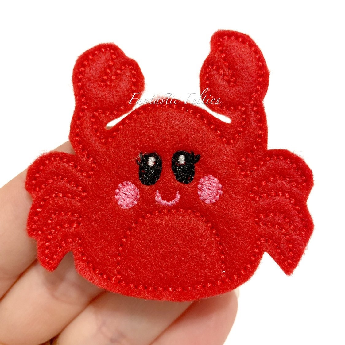 Crab Feltie Sea Felties Beach Felties Felt Applique Embroidered Felt ...