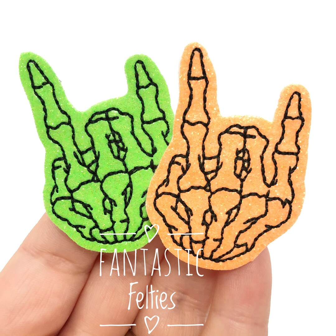Skeleton Hand Feltie | Xray Felties | Halloween Feltie | Glitter ...