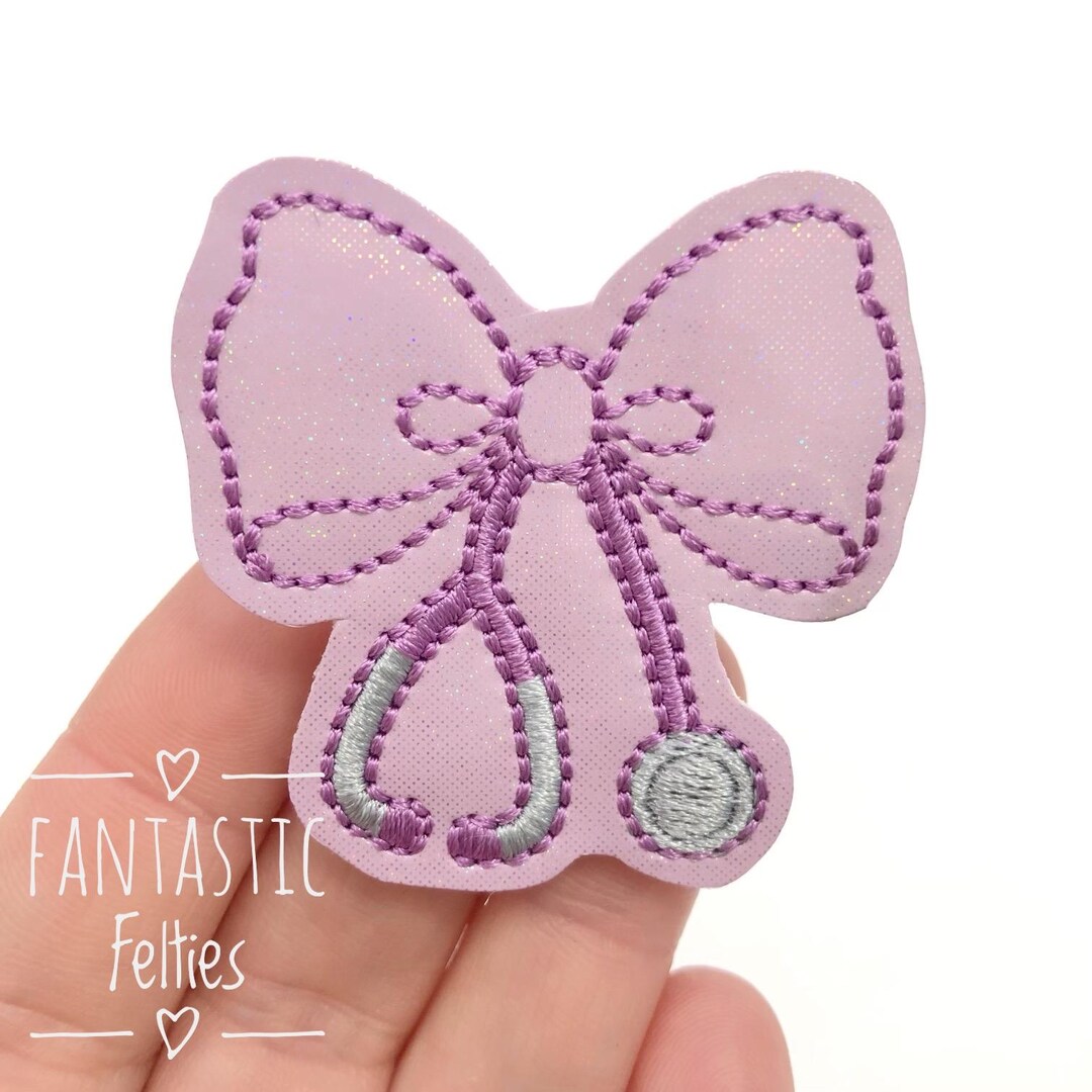 Stethoscope Bow Felties | Coquette Stethoscope Felties | Nurse Felties ...