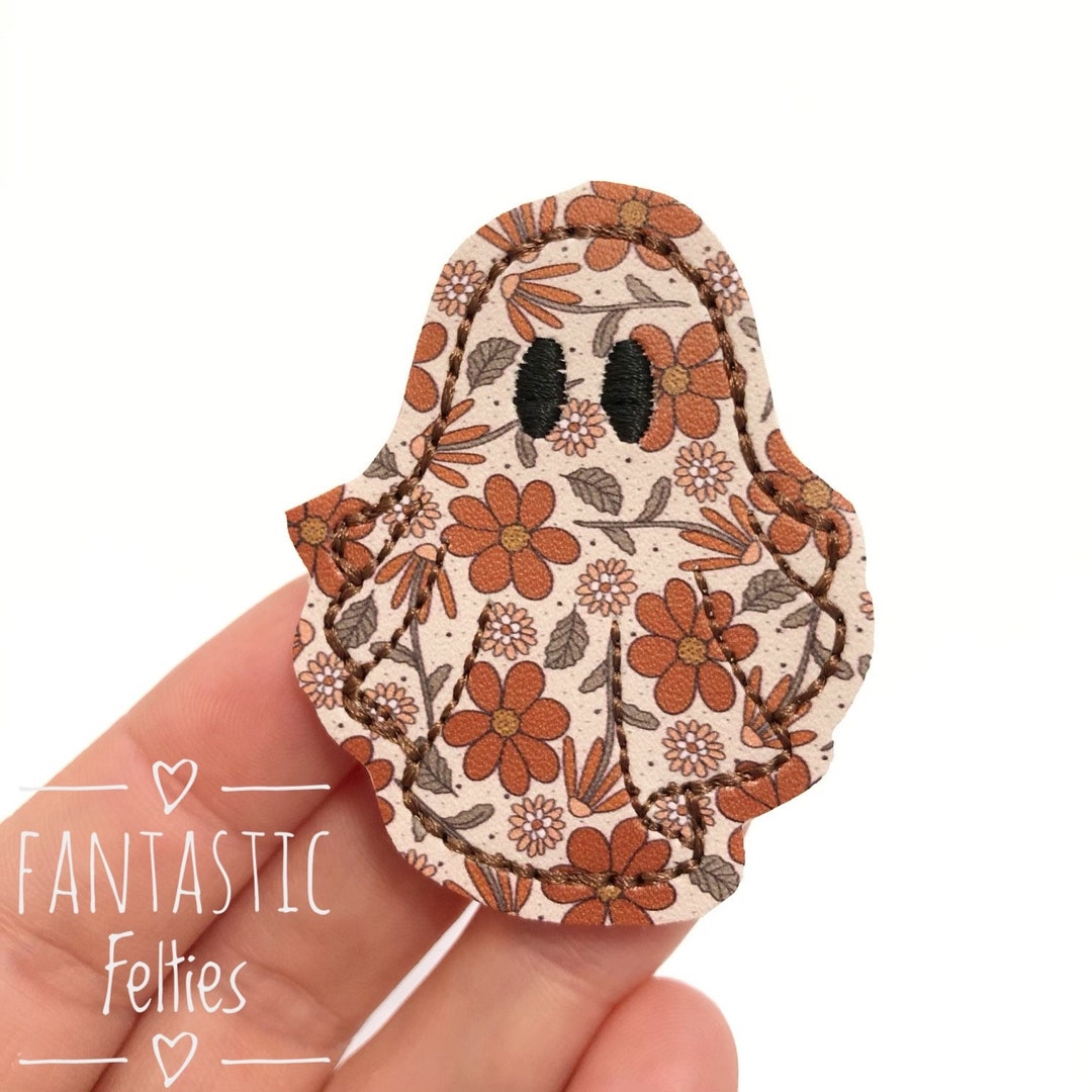 Boho Ghost Halloween Felties | Hippie Ghost Felties | Floral Ghost ...