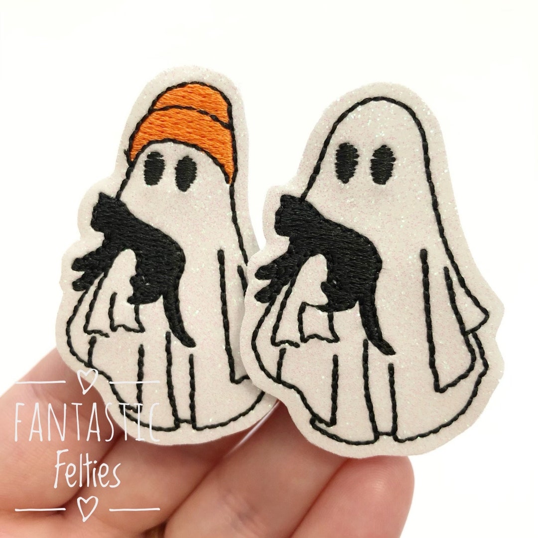 Ghost Holding Kitty Feltie | Glitter Felties | Ghost Felties ...