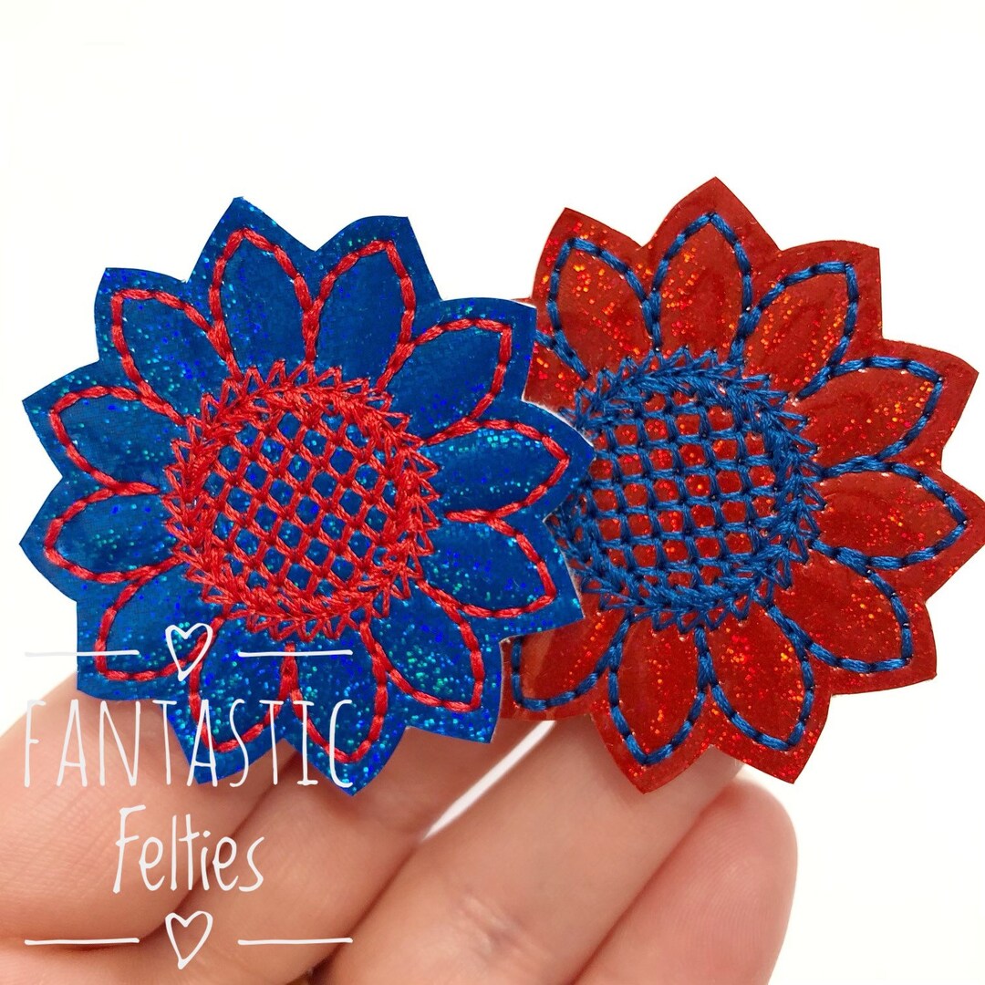 Patriotic Flower Feltie | UNCUT | Patriotic Felties | 4th of July ...