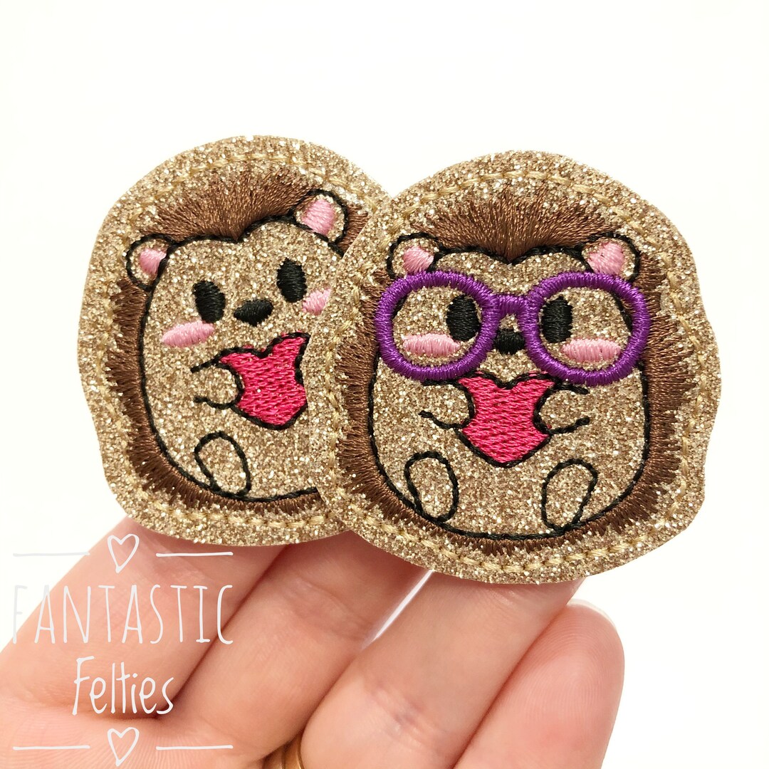 Hedgehog Felties | Hedgehog With Glasses Felties | Glitter Felties ...