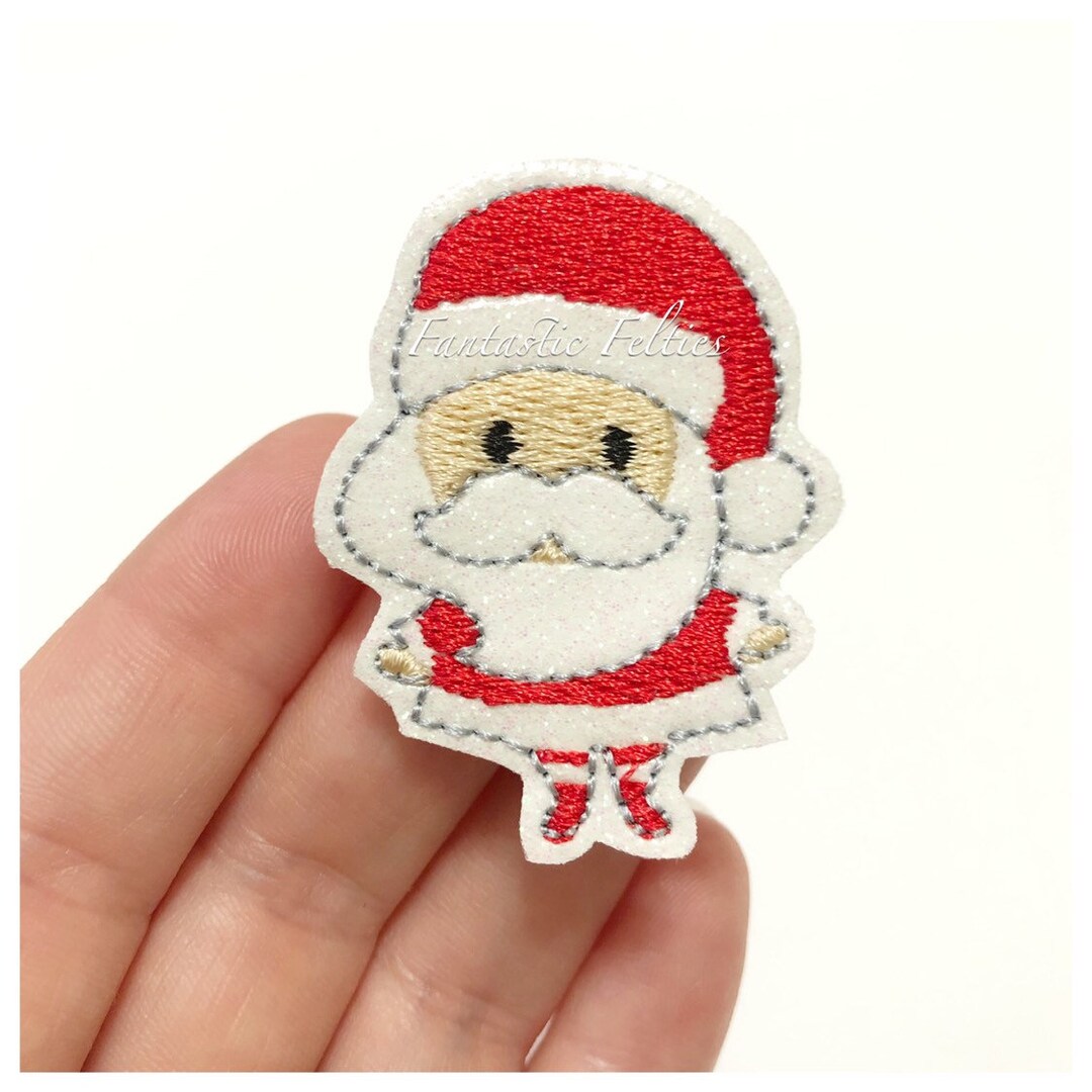 Santa Felties | Christmas Felties | Glitter Felties | Felt Applique ...