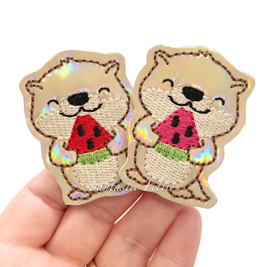 Otter Holding Watermelon Felties | Summer Otter Felties | Animal Feltie ...