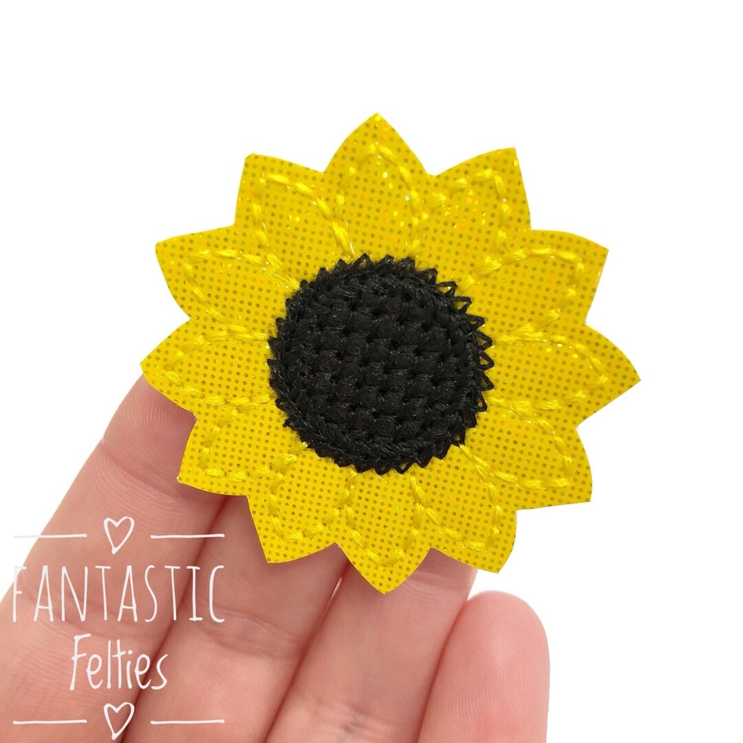 Bright Yellow Sunflower Felties | Flower Felties | Glitter Felties ...