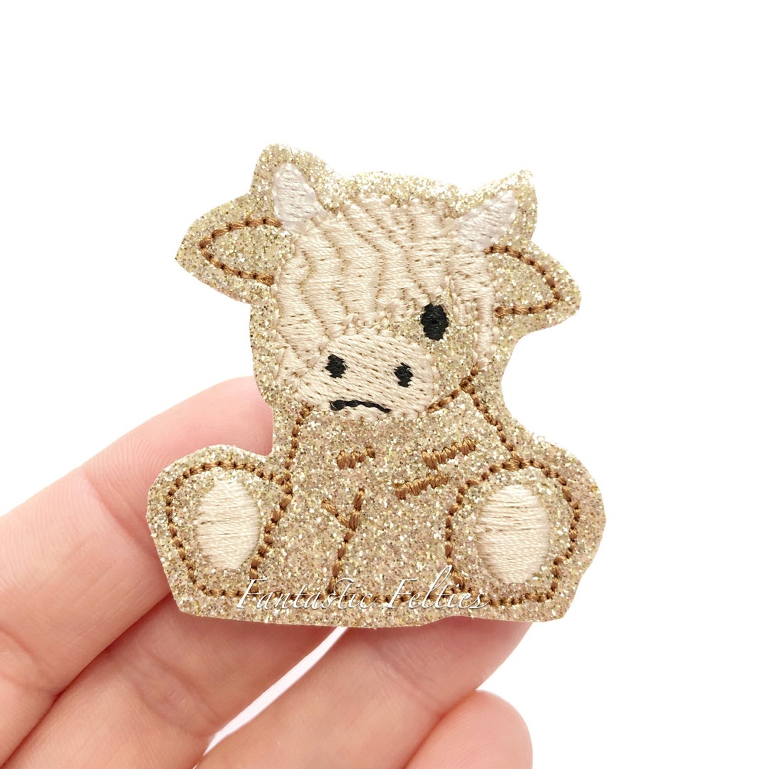 Highland Cow Feltie Glitter Felties Animal Felties Farm Felties Baby ...