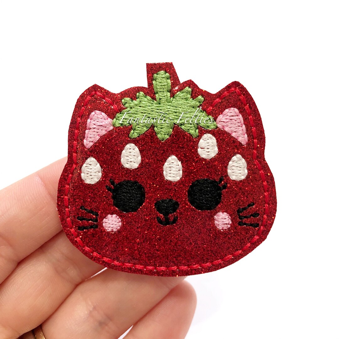 Strawberry Kitty Feltie Strawberry Felties Glitter Felties Kitty ...