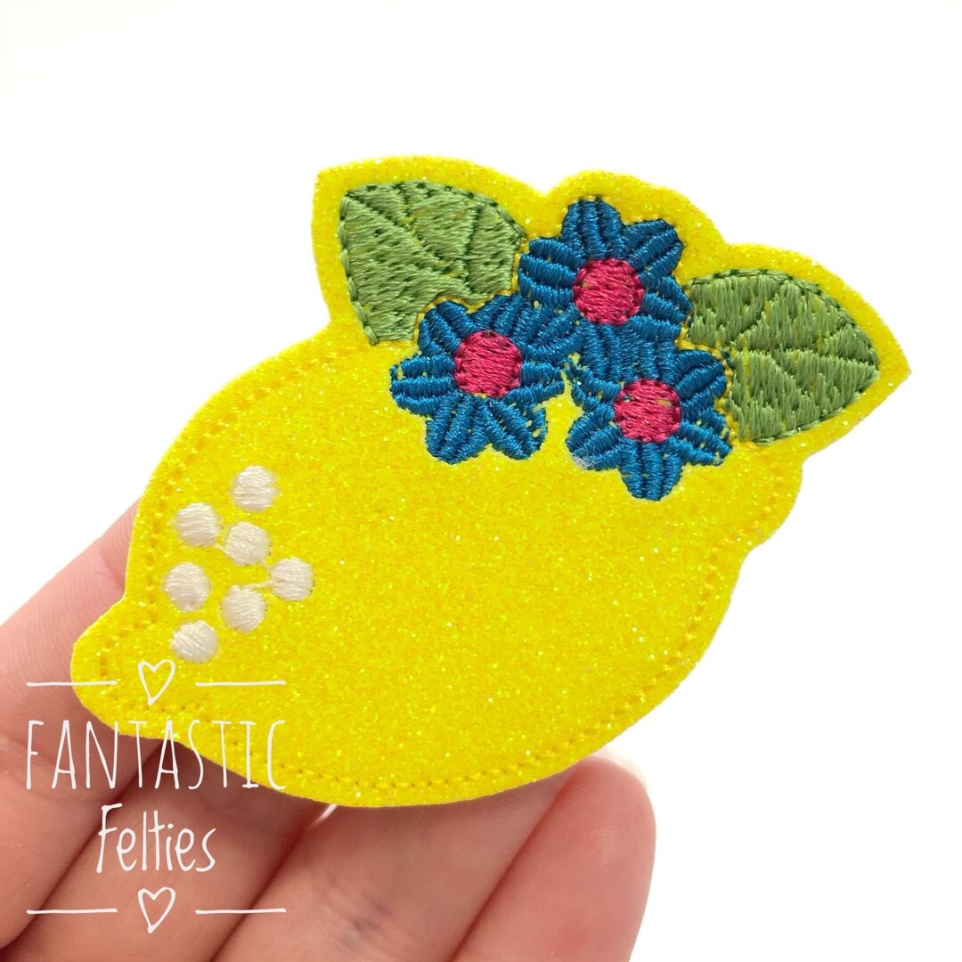 Floral Lemon Felties | Glitter Lemon Felties | Citrus Felties | Fruit ...