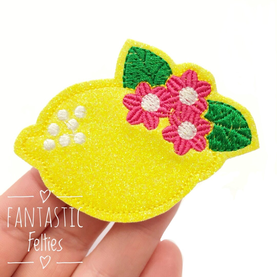 Floral Lemon Felties | Glitter Lemon Felties | Citrus Felties | Fruit ...