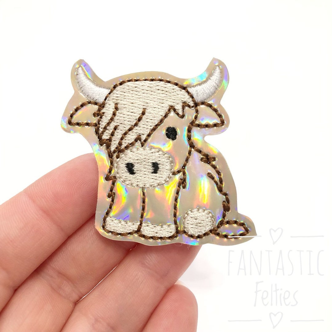 Highland Cow Feltie | Holographic Vinyl Felties | Animal Felties| Farm ...
