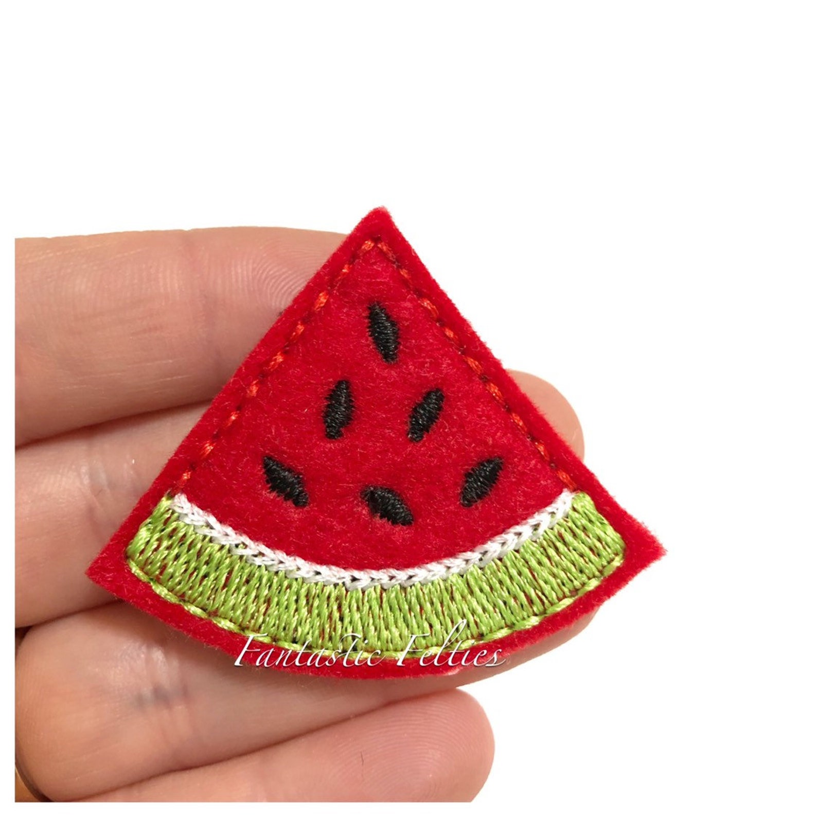 Watermelon Feltie Felt Applique Embroidered Felt UNCUT | Etsy
