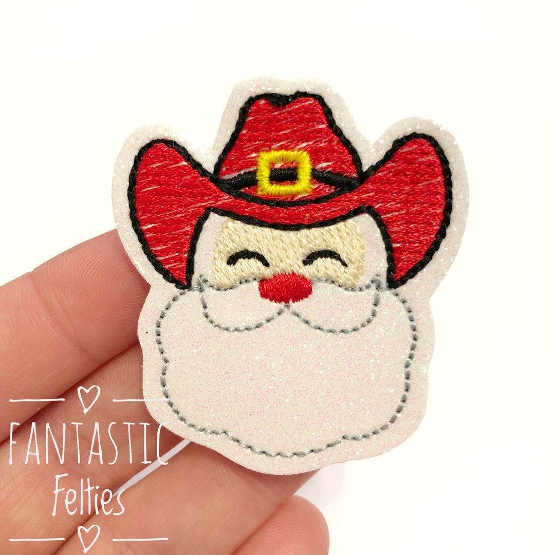 Cowboy Santa Feltie | Santa Face Felties | Christmas Feltie | Western ...