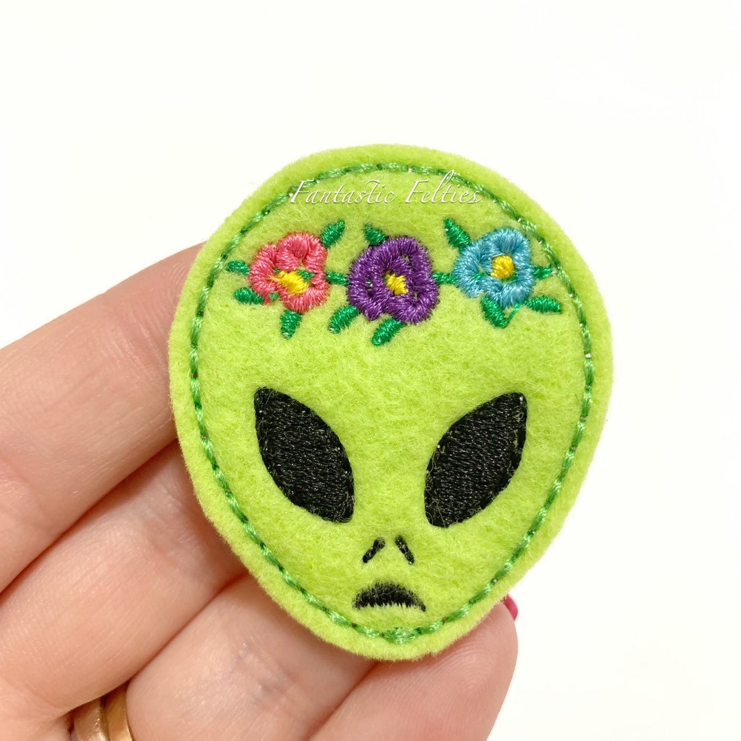 Alien Feltie Alien With Flowers Felties Girl Felties Felt Applique ...