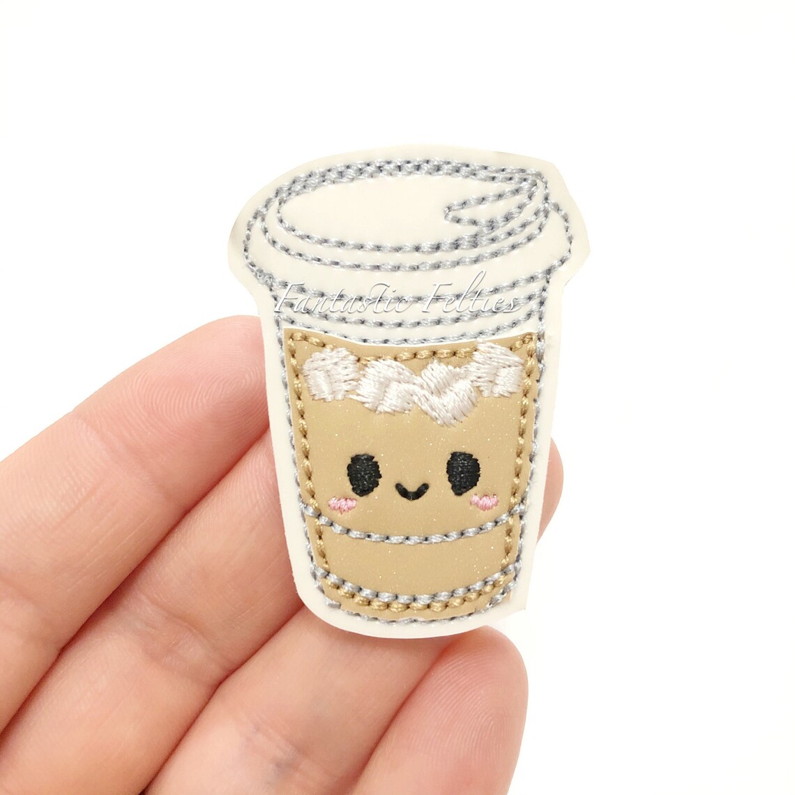 Iced Coffee Feltie | Coffee Cup Felties | Drink Felties | | Embroidered ...