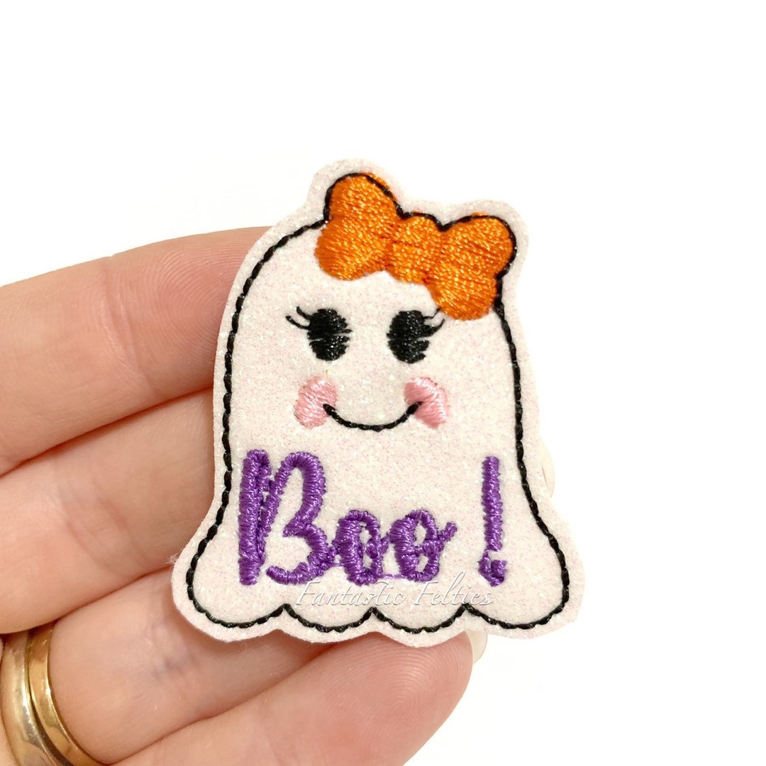 Ghost Halloween Feltie - Girl Ghost Felties - Felt Applique - Ghost ...