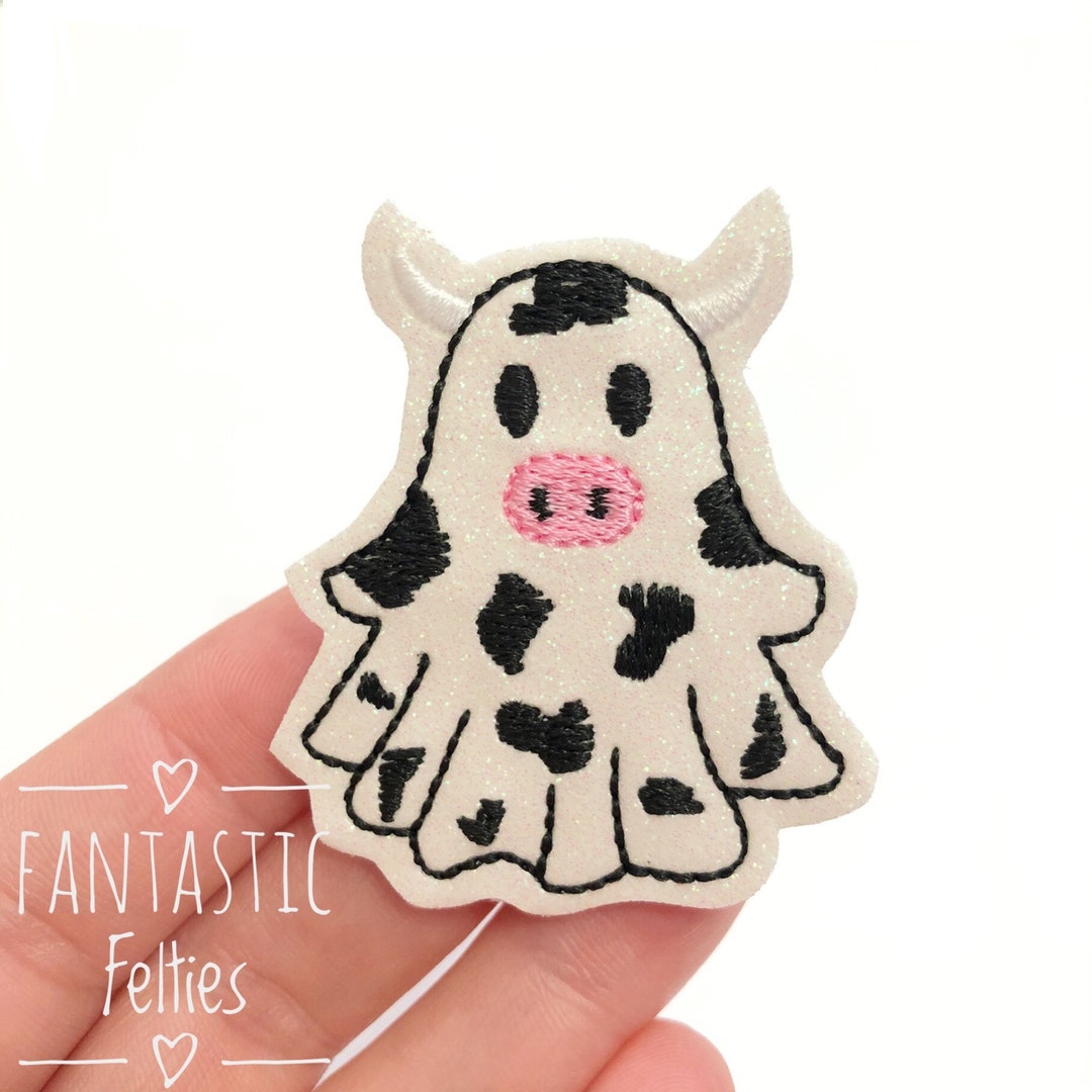 Ghost Cow Feltie | Glitter Felties | Animal Felties| Halloween Felties ...