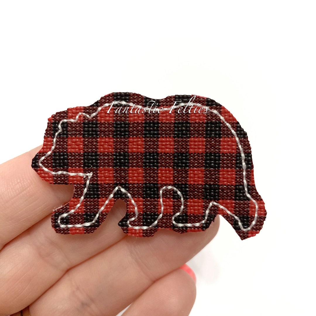 Buffalo Plaid Bear Feltie Plaid Bear Felties Plaid Felties - Etsy