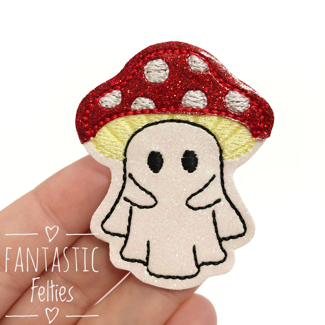 Mushroom Ghost Feltie - Mushroom Felties - Halloween Felties - Ghost ...