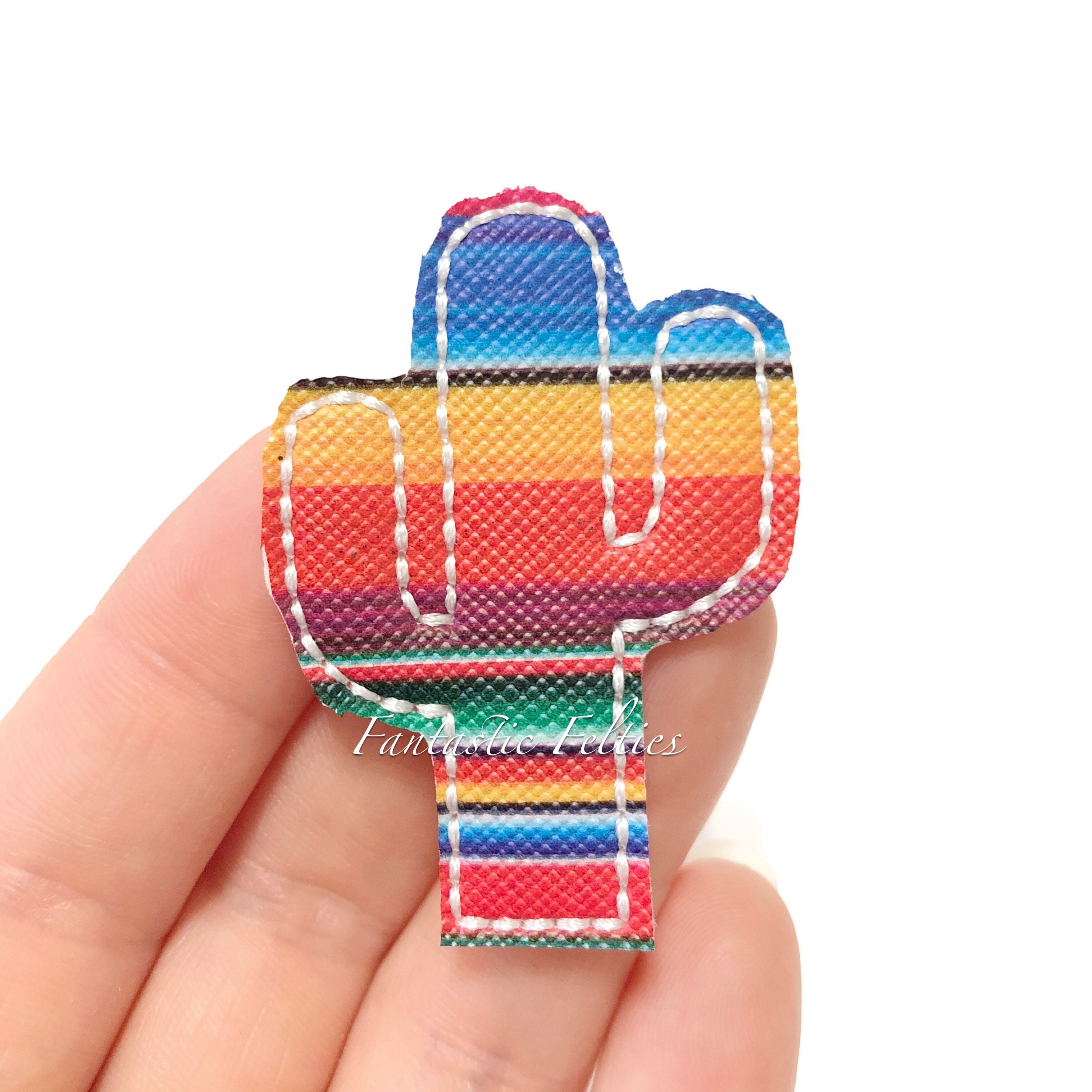 Cactus Feltie | Serape Felties | Serape Cactus Felties | | Embroidered ...