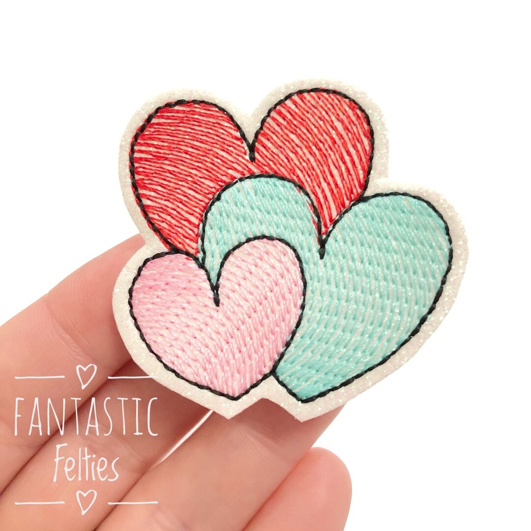 Stacked Hearts Felties | Valentine Felties | Heart Felties | Triple ...