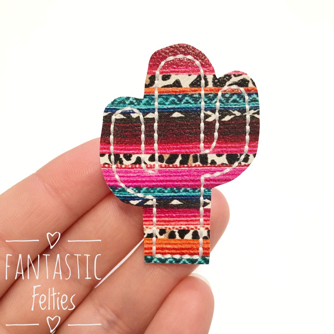 Cactus Feltie Leopard Serape Cactus Felties Western Cactus - Etsy