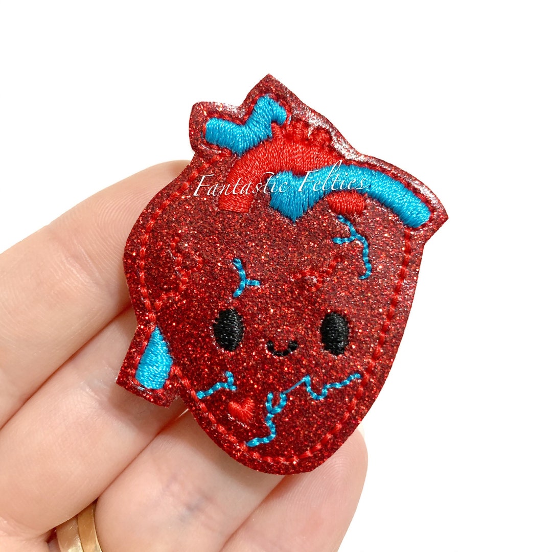 Heart Feltie | Medical Heart Felties | Glitter Felties | Nurse Felties ...