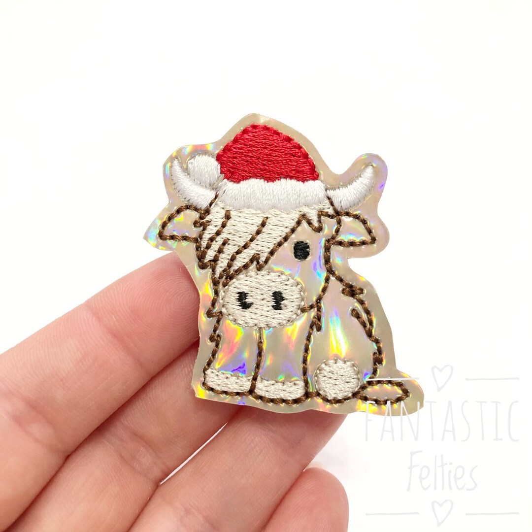 Highland Cow Feltie Holographic Vinyl Felties Animal Felties Farm ...