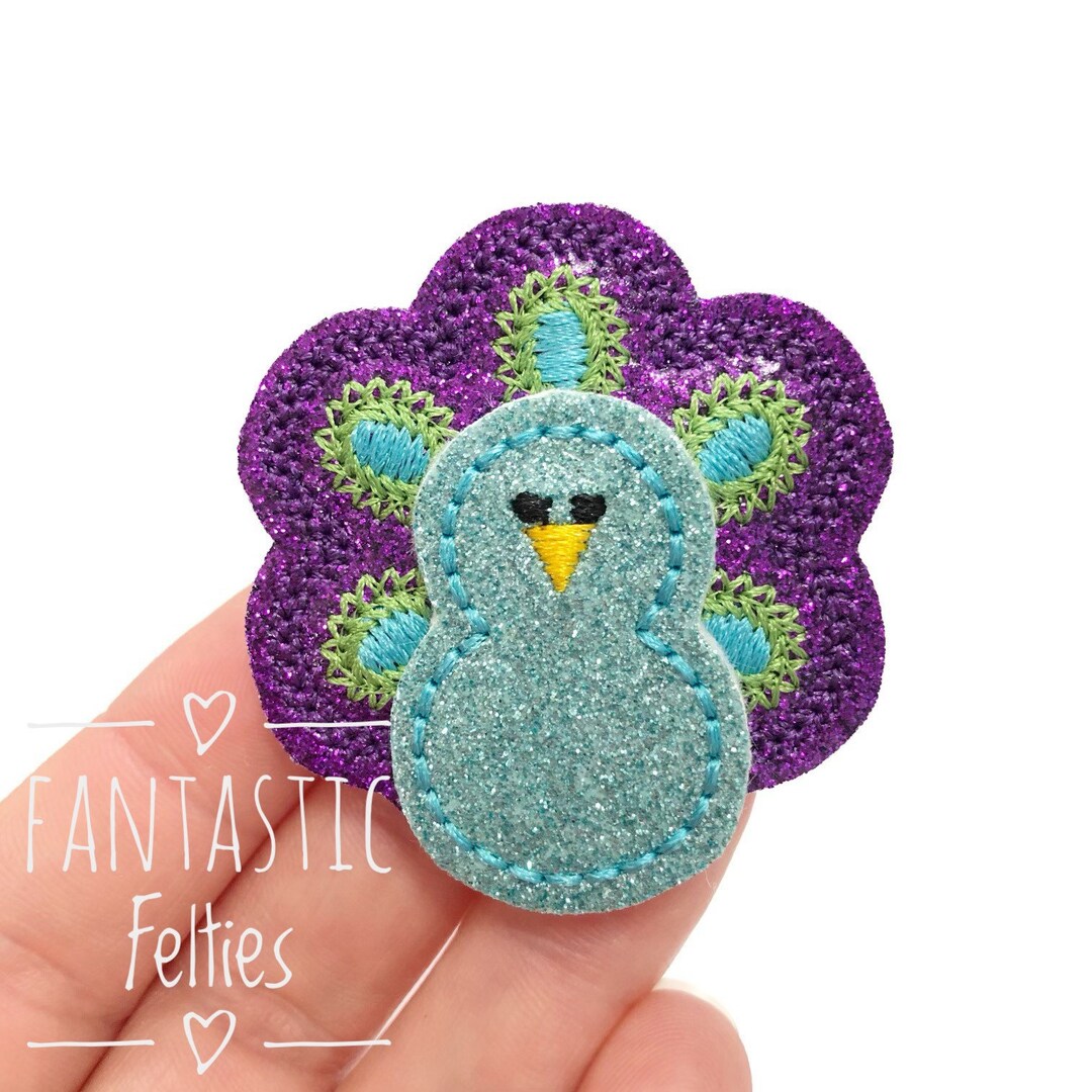 Peacock Feltie | Peacocks | Animal Felties | Felt Applique ...