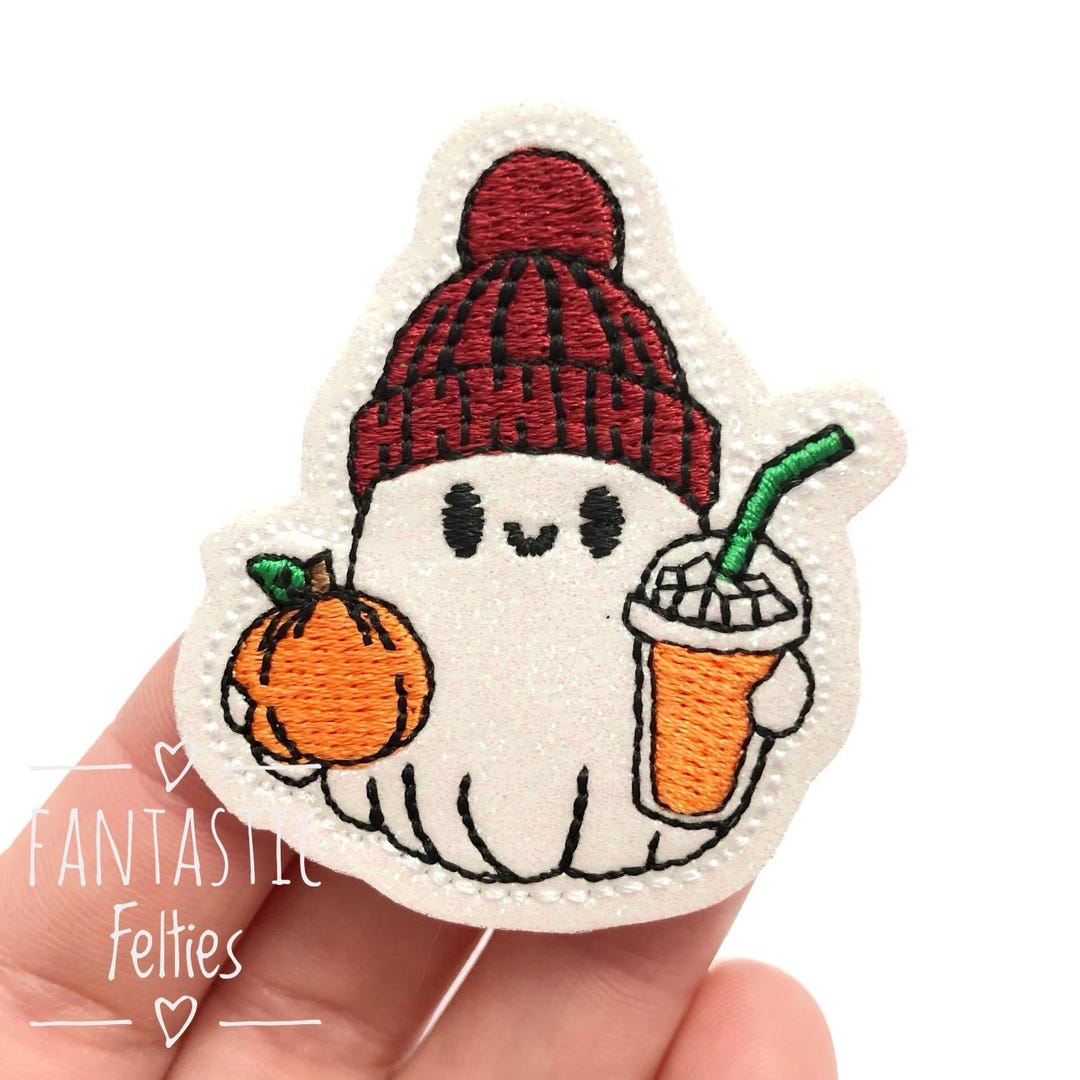 Ghost With Iced Coffee Feltie | Glitter Felties | Ghost Felties ...