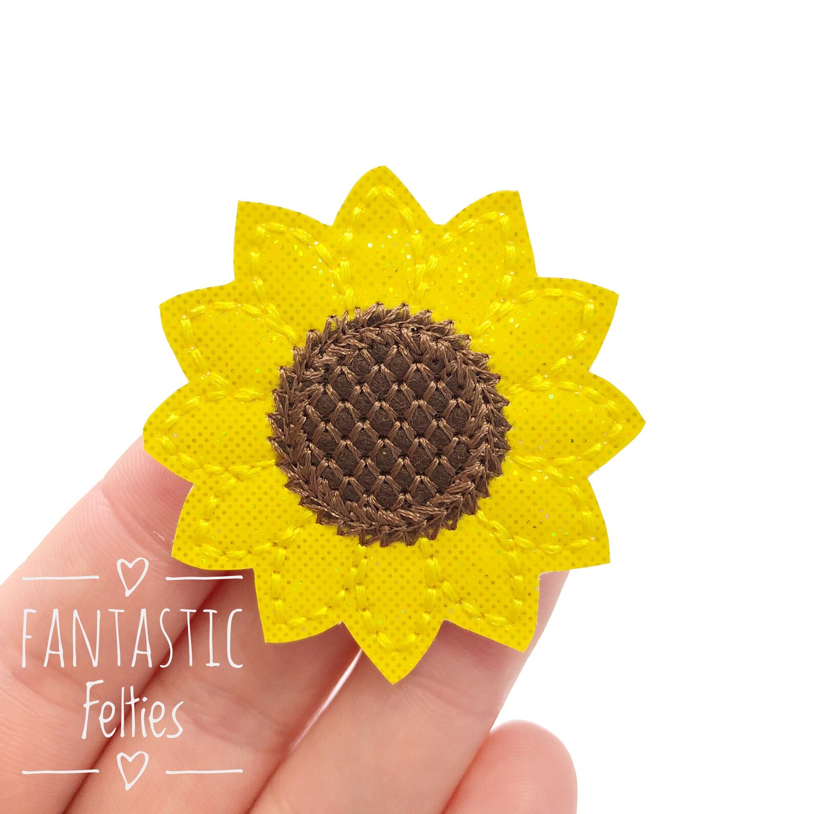 Bright Yellow Sunflower Felties | Flower Felties | Glitter Felties ...