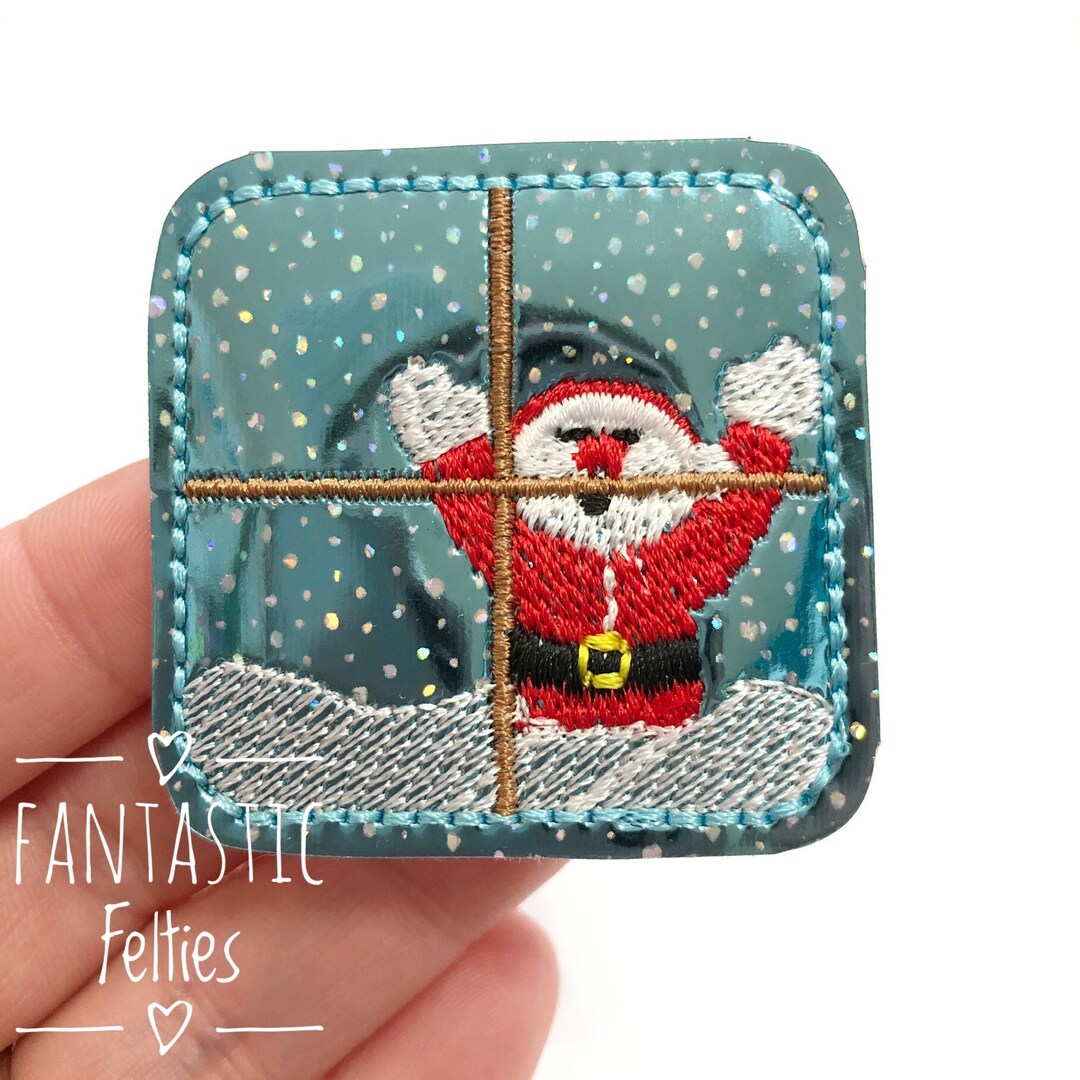Santa in Window Feltie - UNCUT - Santa Feltie - Christmas Felties ...