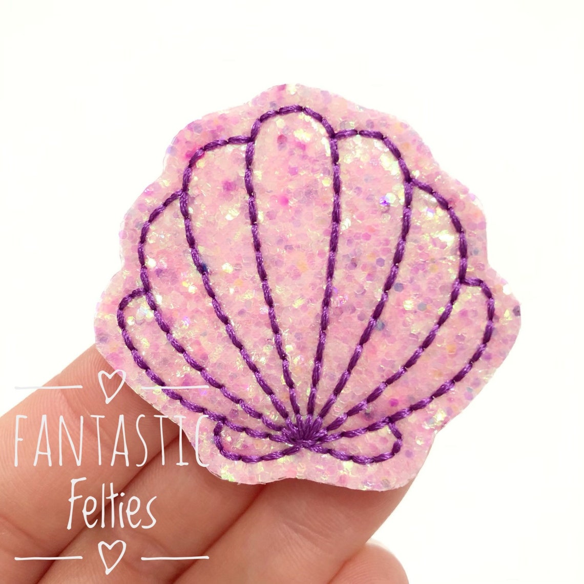 Seashell Feltie Shell Felties Beach Felties Purple Glitter Felties Felt ...