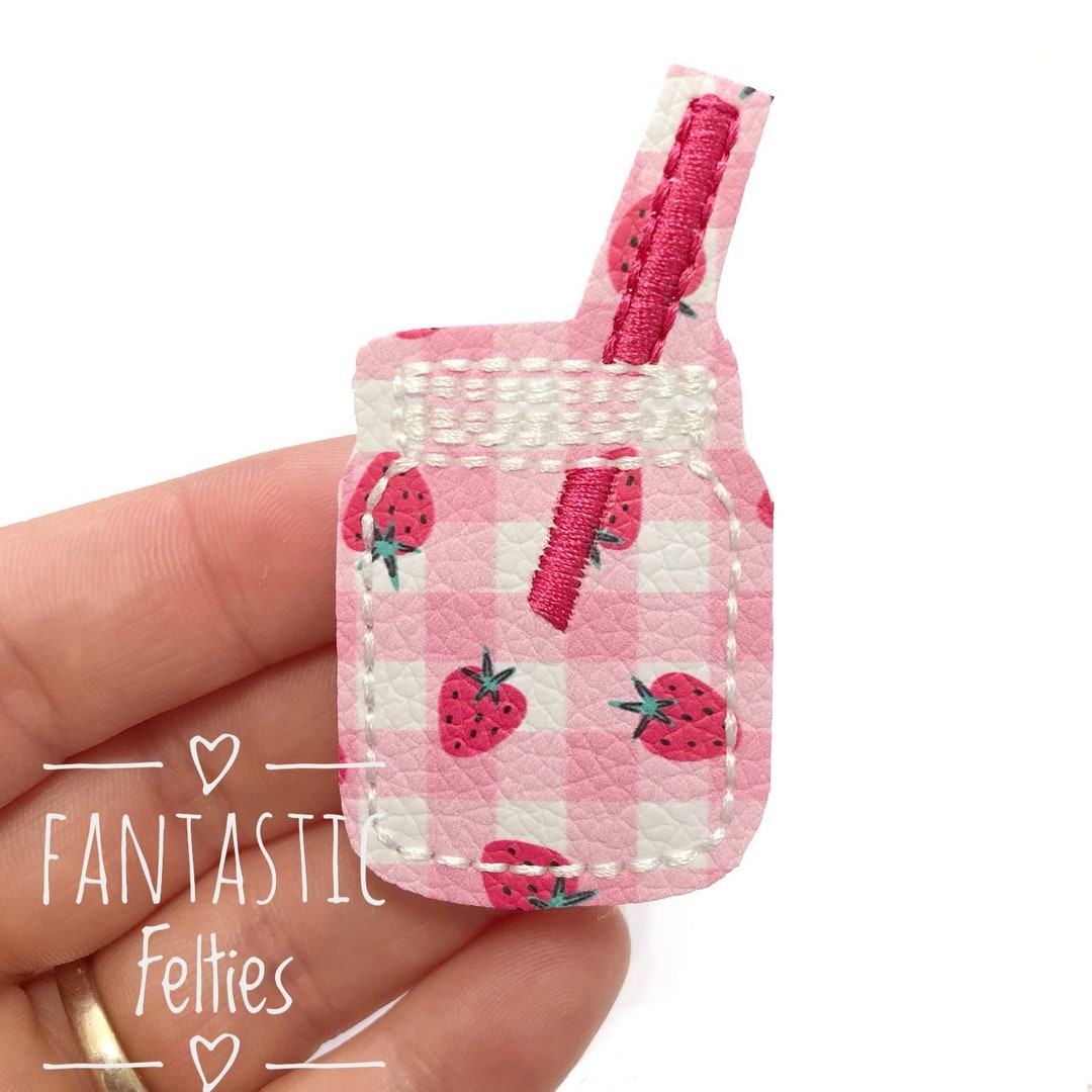 Strawberry Drink Feltie | UNCUT | Fruit Felties | Beverage Felties ...