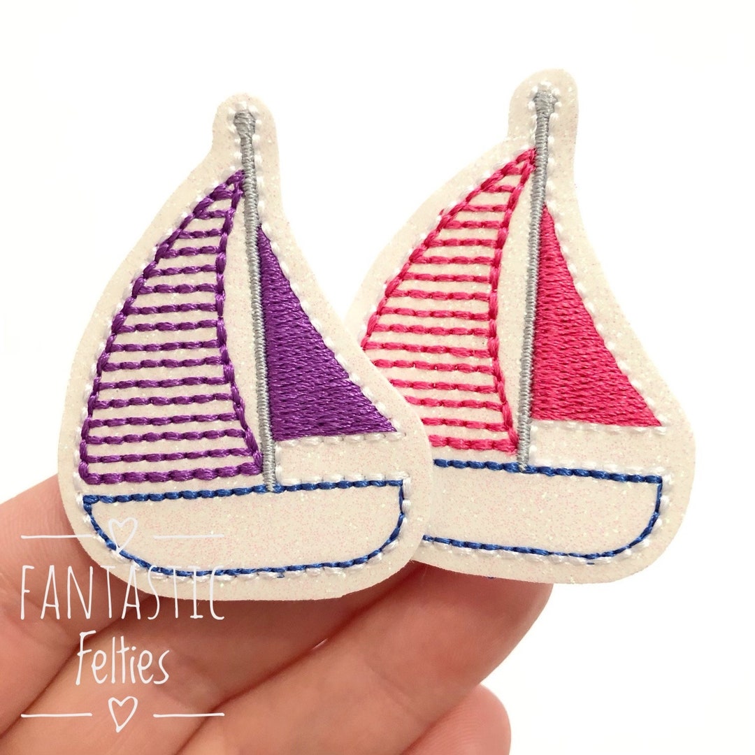 Sail Boat Feltie | Sailboat Felties | Boat Felt Applique | Summer ...