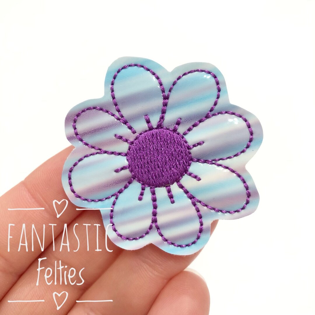 Bright Daisy Flower Feltie | Stripe Flower Felties | Summer Felties ...
