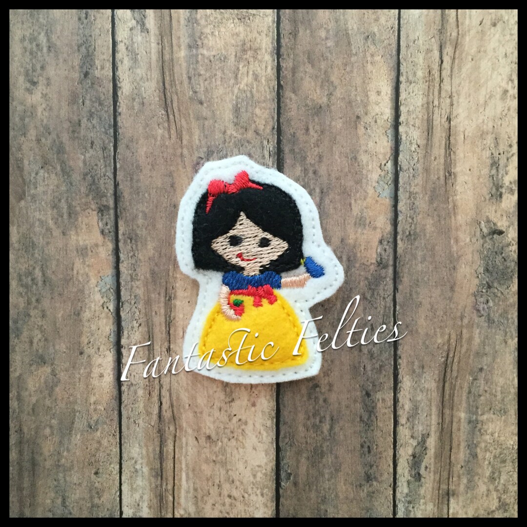 Snow White Princess Feltie Felt Applique Embroidered Felt - Etsy