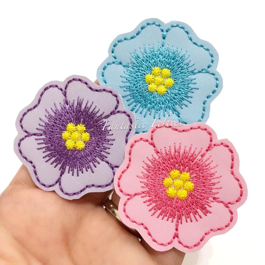 Poppy Flower Feltie | UNCUT | Flower Felties | Shimmer Felties | Felt ...