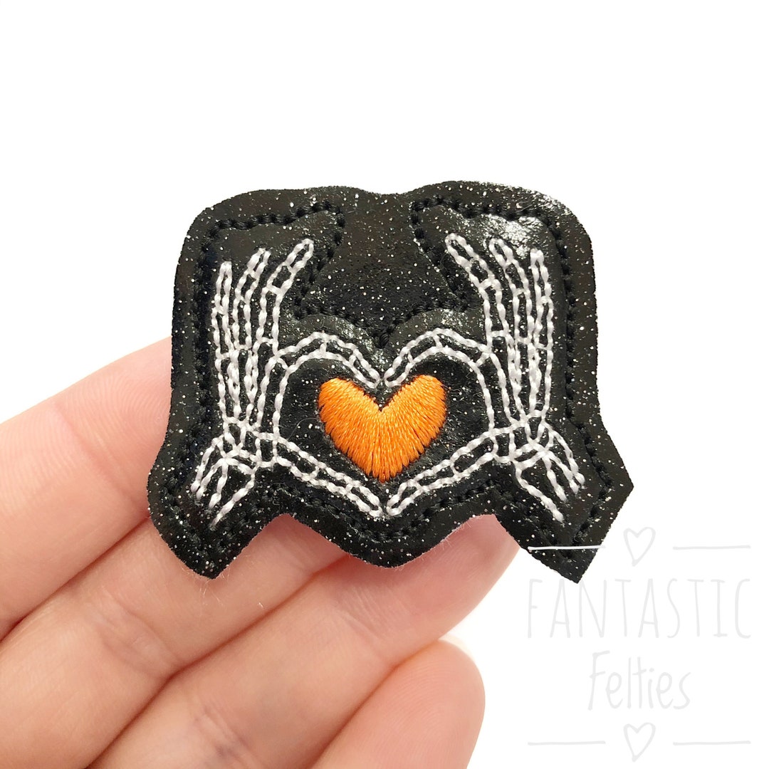 Skeleton Love Hand Feltie | Xray Felties | Halloween Feltie | Glitter ...