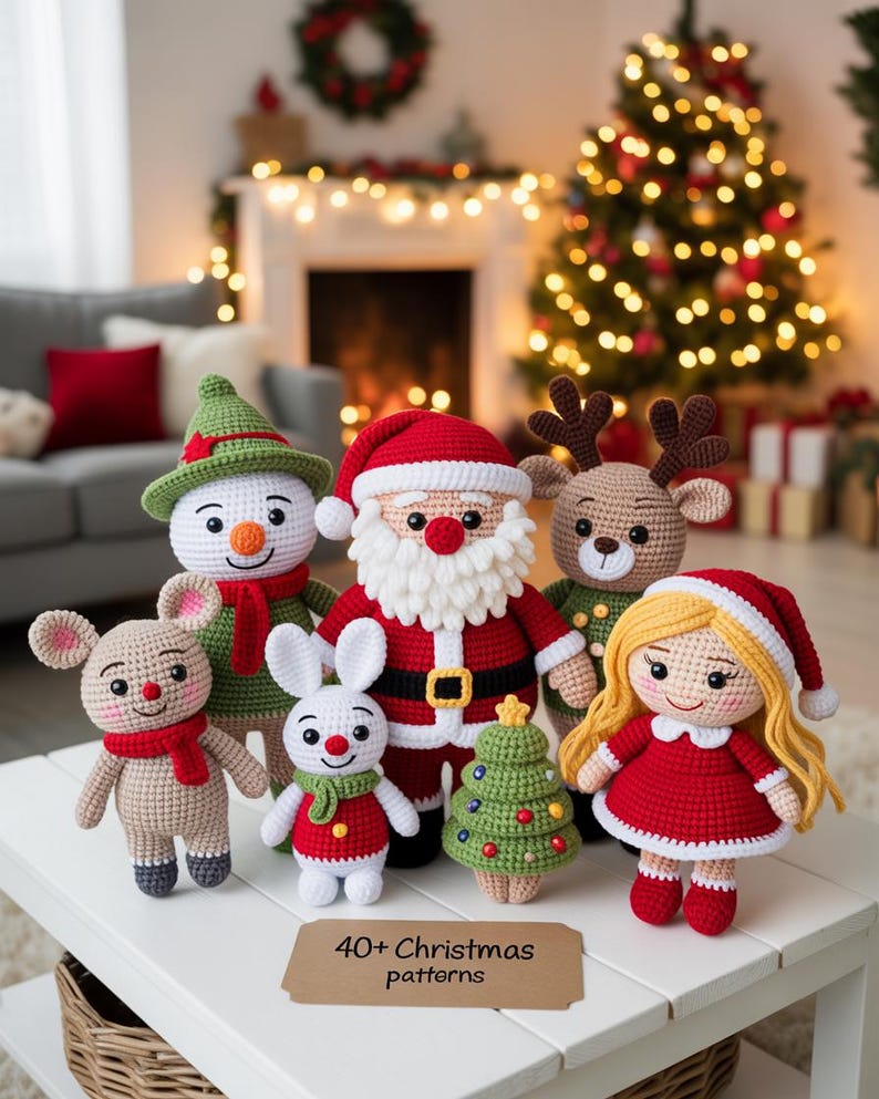 40+ Christmas Crochet Pattern Bundle, Crochet Christmas Ornaments ...