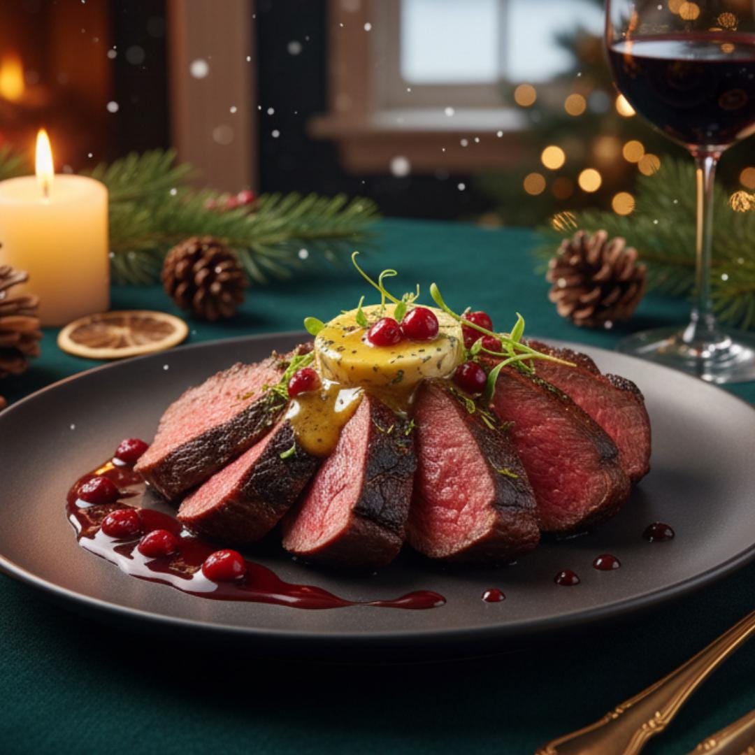 Best Christmas Steak Recipe Card | Easy to Make Herb Butter PDF ...