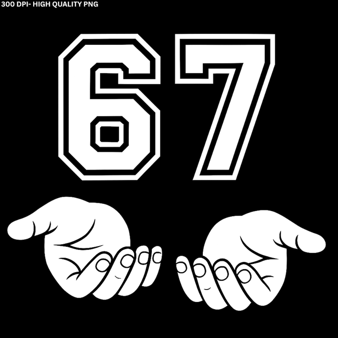 67 Hands SVG, Funny Sports Number Design (digital Download) - Etsy