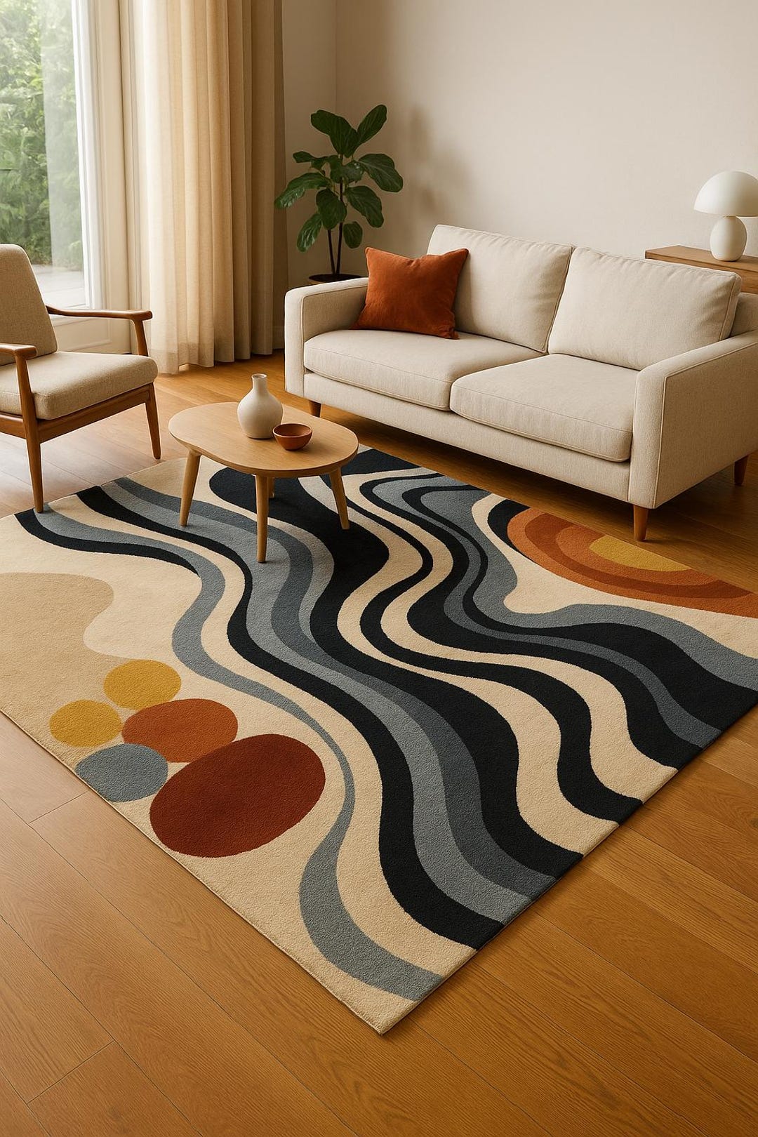 Nature-inspired Wave Carpet Design for Living Room - Etsy