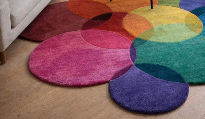 Modern Hand-tufted Overlapping Circle Carpet for Living Room - Etsy