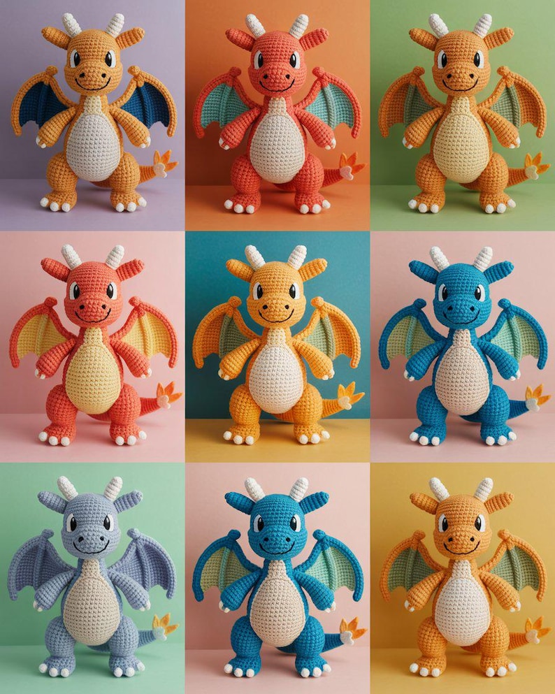 Charizard Crochet Pattern | Pokemon Dragon Plushie | Easy Amigurumi ...