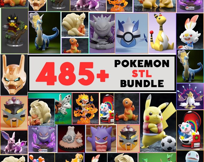 485+ Pokemon STL Bundle Pack | High Quality 3D Print Pokemon Files ...