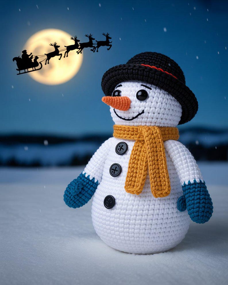 Snowman Crochet Pattern PDF | Amigurumi Snowman Plushie | Cute Mini ...